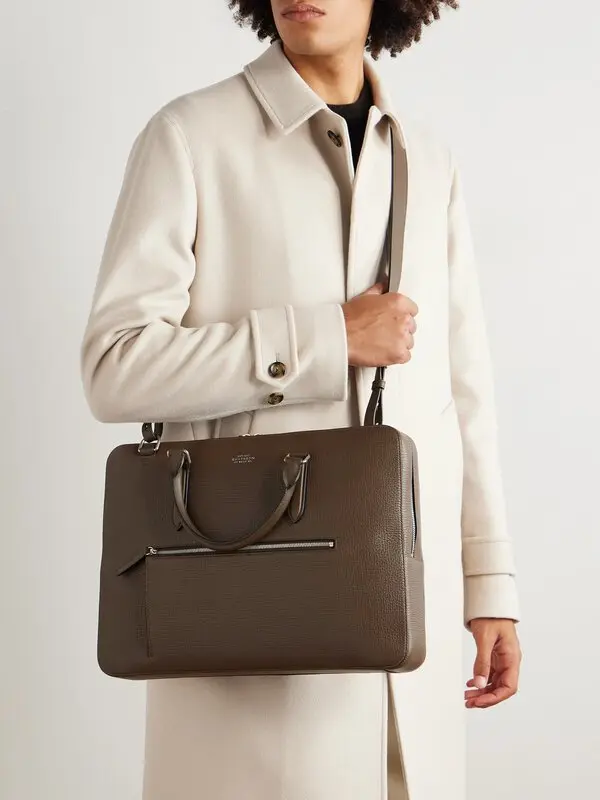 Smythson Full-grain Leather Briefcase