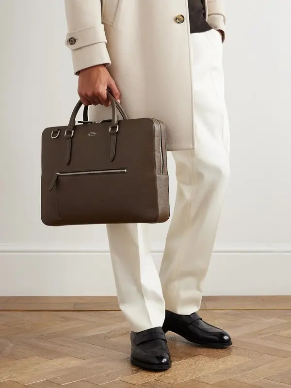 Smythson Full-grain Leather Briefcase
