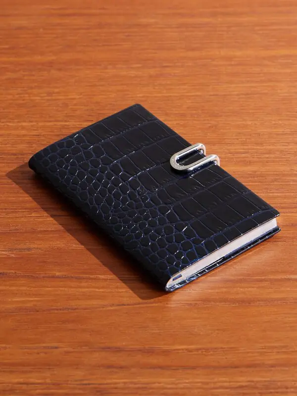 Smythson Panama Mara Croc-effect Leather Diary