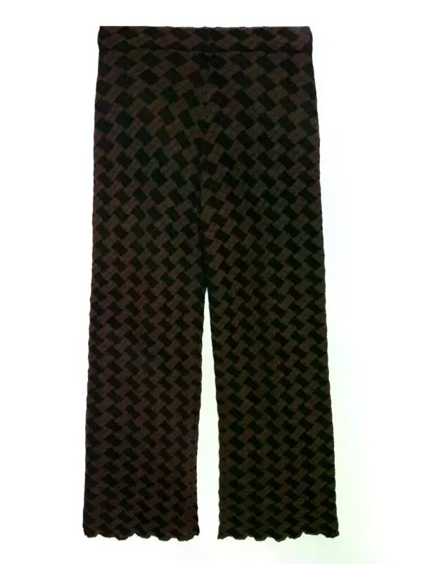 YANYAN Basket-weave Cropped Trousers