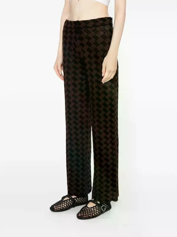 YANYAN Basket-weave Cropped Trousers