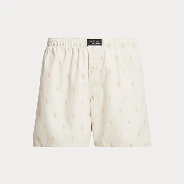 Ralph Lauren Classic Woven Cotton Polo Pony Boxer - Beach Stone Khaki