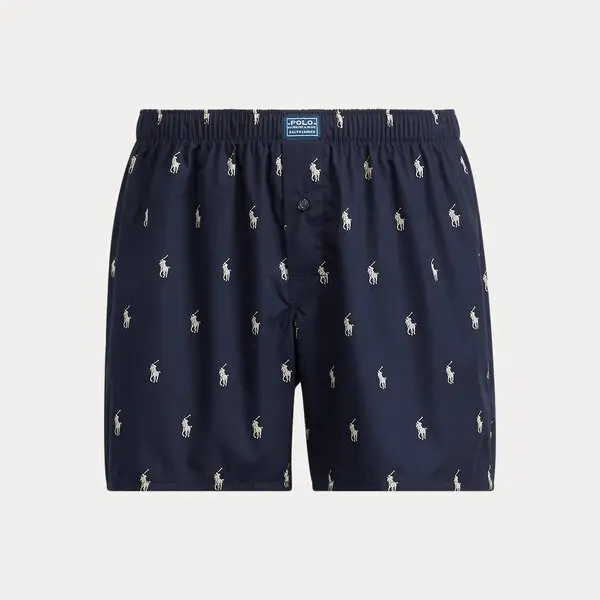 Ralph Lauren Classic Woven Cotton Polo Pony Boxer - Navy