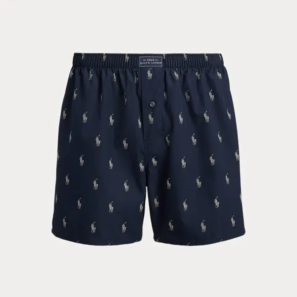 Ralph Lauren Classic Woven Cotton Polo Pony Boxer - Navy