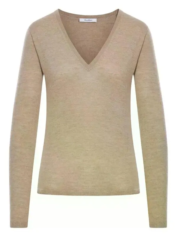 Max Mara V-neck Long Sleeve Sweater - Brown