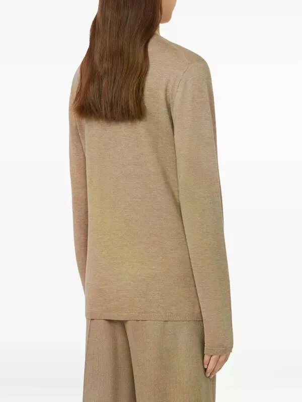 Max Mara V-neck Long Sleeve Sweater - Brown