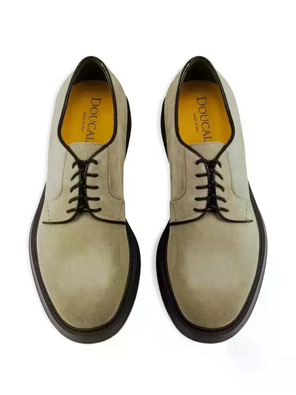 DOUCAL'S Lace-up Suede Derby Shoes - Neutrals