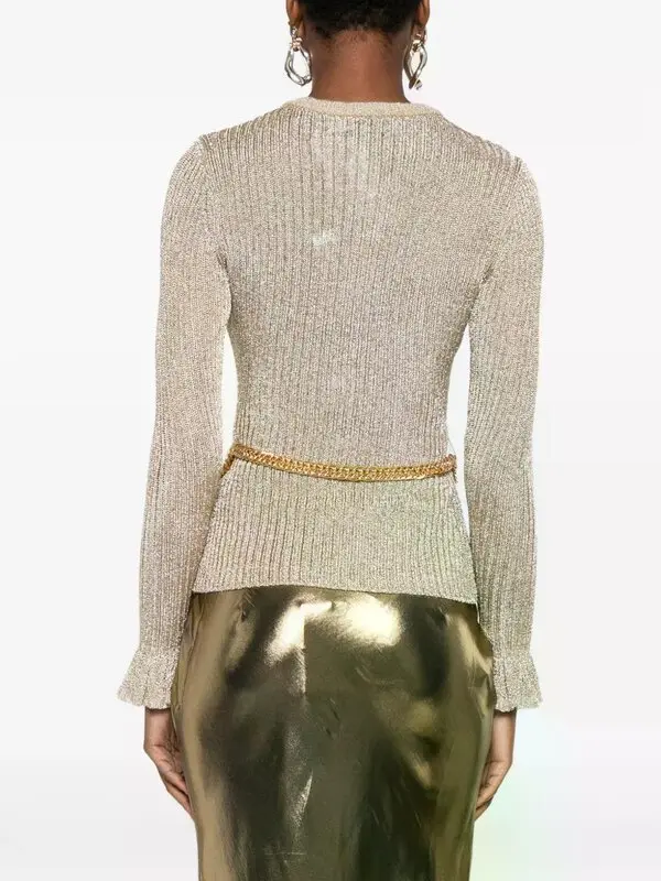 SELF-PORTRAIT Ribbed-knit Lurex Jumper