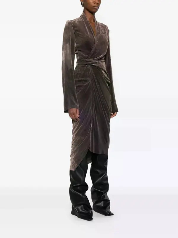 Rick Owens Draped Wrap Midi Dress