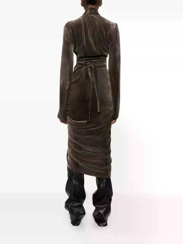 Rick Owens Draped Wrap Midi Dress