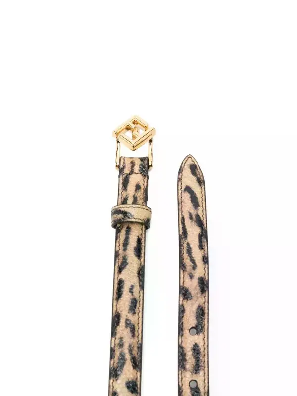 Fendi Leopard-print Leather Belt