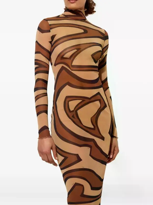 Emilio Pucci Labirinto-print Tulle Dress