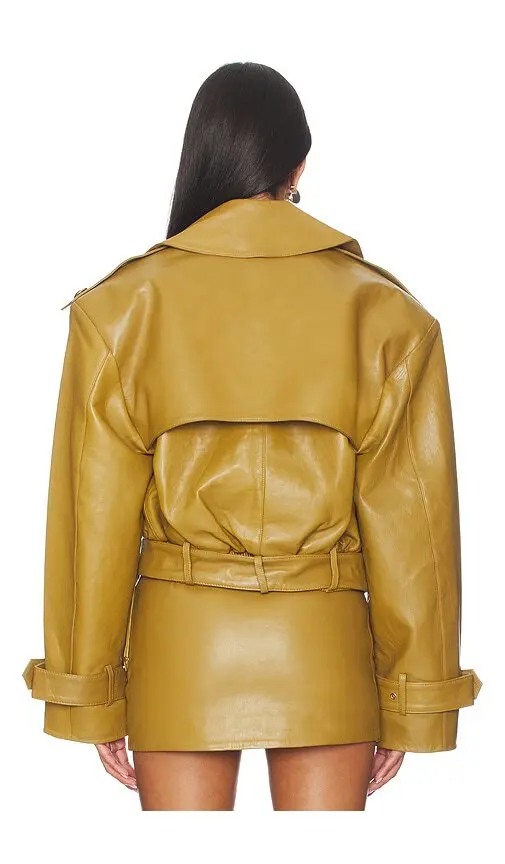 Retrofete Malene Leather Jacket - Olive