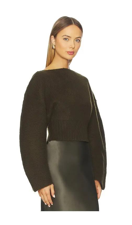 Cult Gaia Ella Ribbed Knit Cropped Jumper