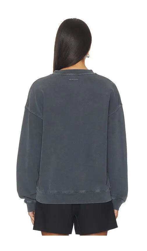 ANINE BING Spencer Leopard Sweatshirt - Charcoal