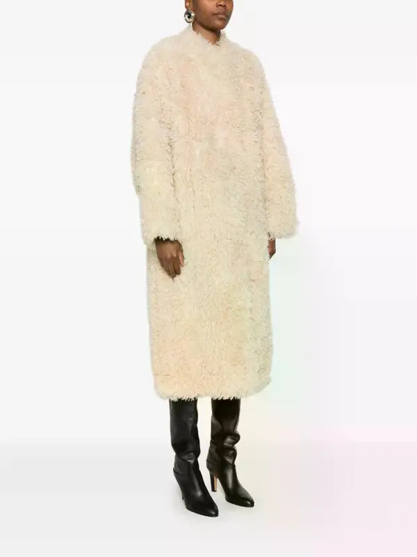 STAND STUDIO Long-sleeved Faux Fur Coat