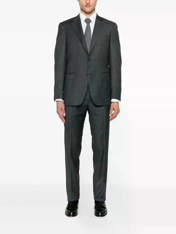 Canali Checked Wool Suit - Grey