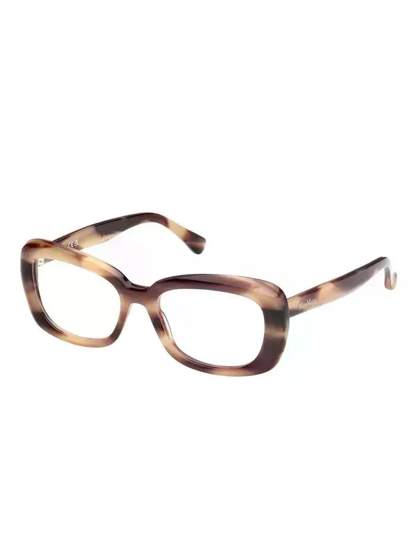 Max Mara Geometric Tortoiseshell Frame Eyeglasses
