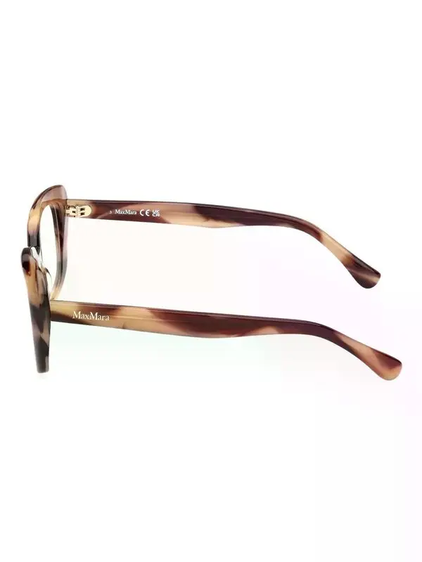Max Mara Geometric Tortoiseshell Frame Eyeglasses