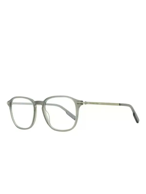 Zegna Keyhole Square Frame Glasses - Grey