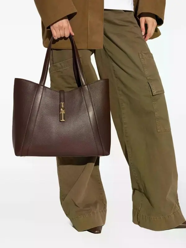 Furla Leather Clasp Tote Bag