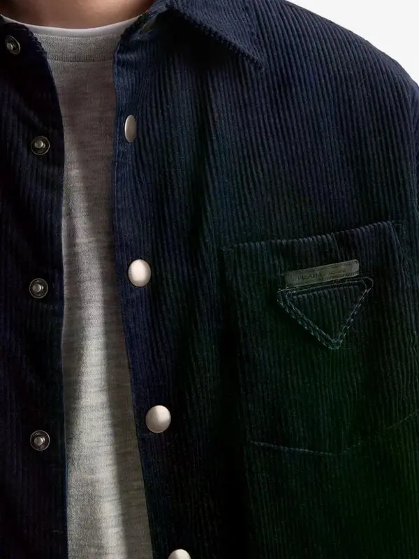 Prada Corduroy Patch-pocket Shirt