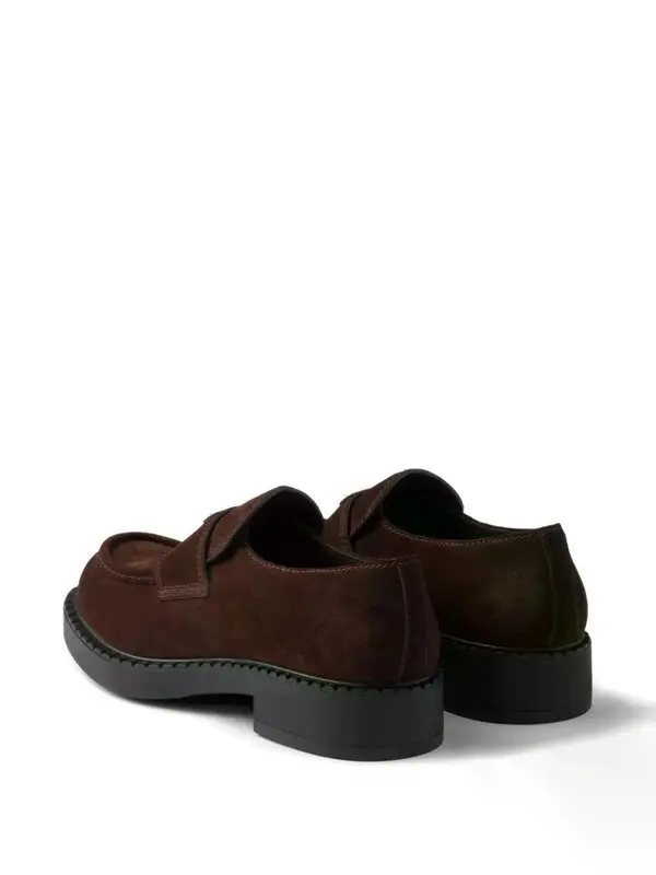 Prada Suede Loafers With Triangle Logo