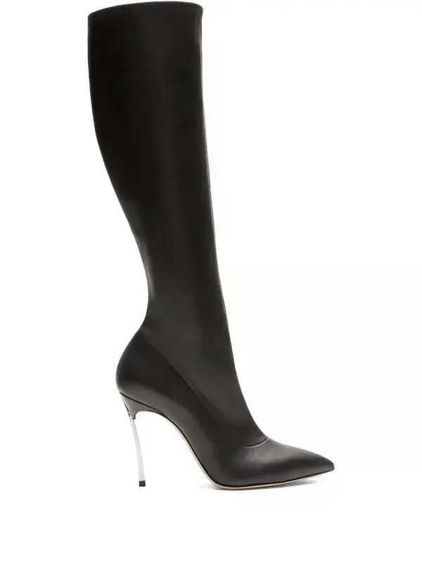 Casadei 100mm Blade Knee High Boots - Black