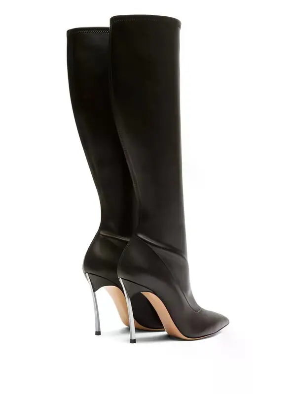 Casadei 100mm Blade Knee High Boots - Black