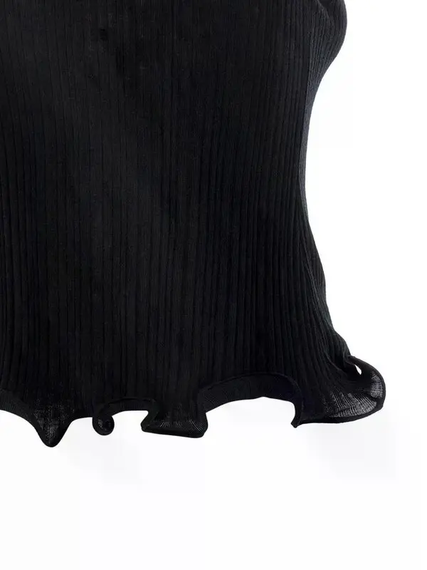 Fendi Ruffled High-neck Top - Black