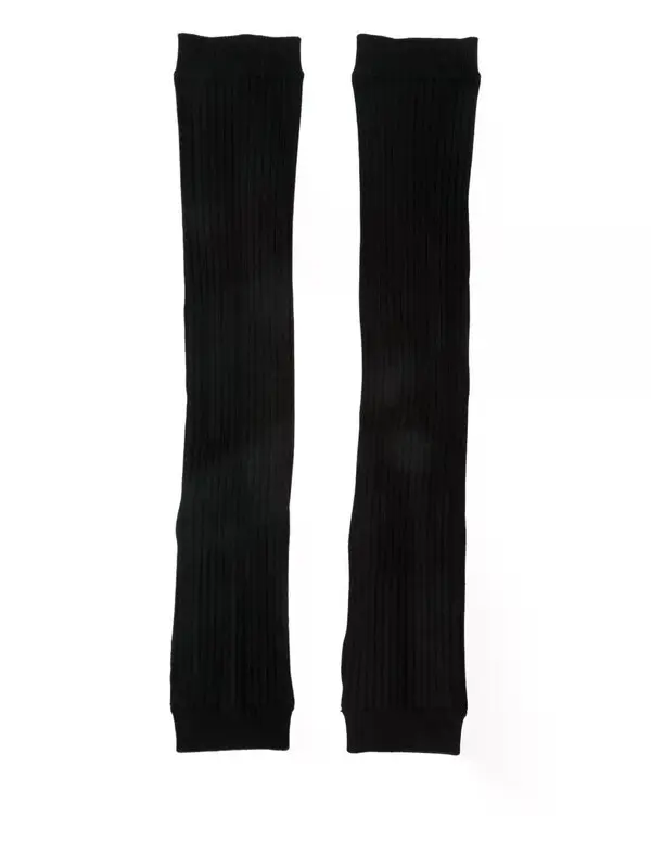 P.a.r.o.s.h Ribbed Knit Long Gloves - Black