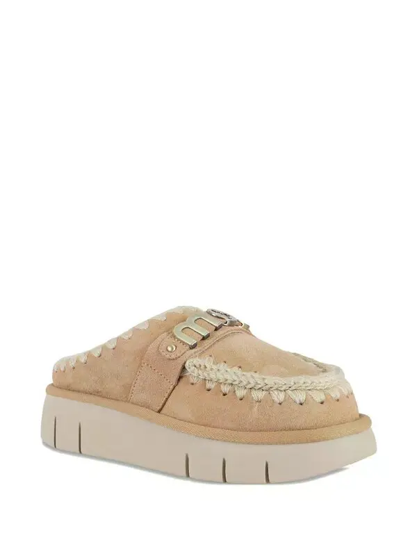 Mou Bounce Sheepskin Mules - Neutrals