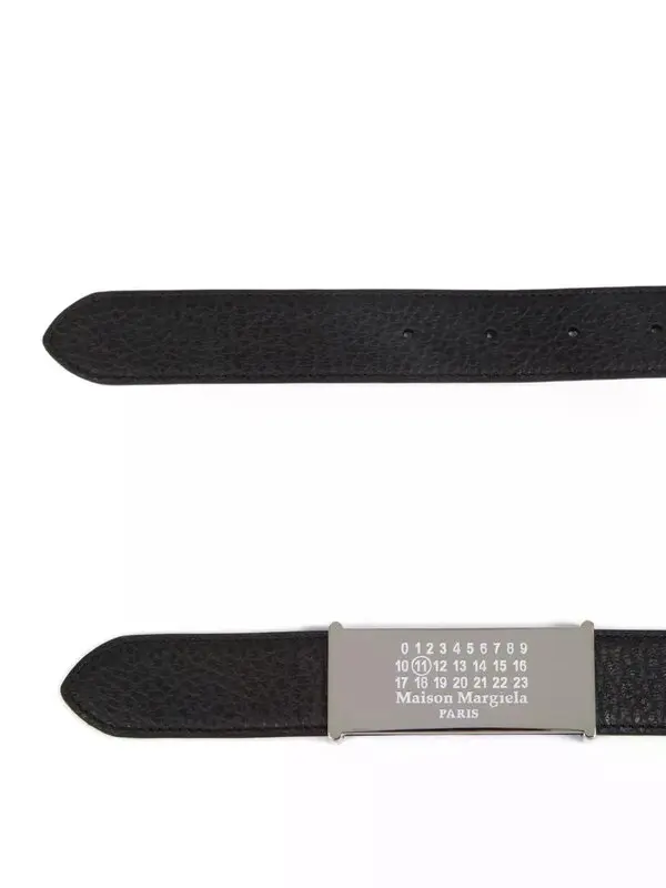 MAISON MARGIELA Leather Belt With Plaque Buckle