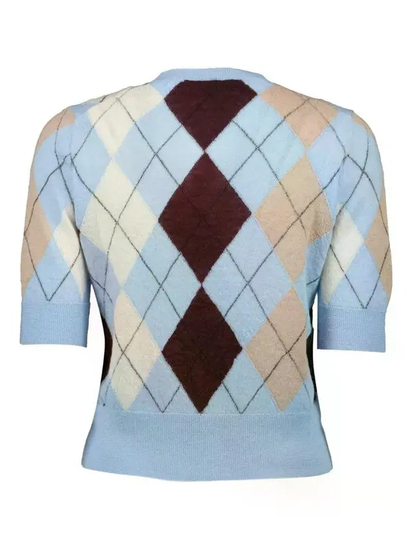 Khaite Anders Argyle Sweater - Blue