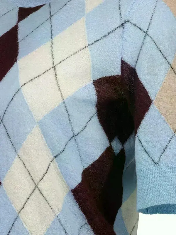 Khaite Anders Argyle Sweater - Blue