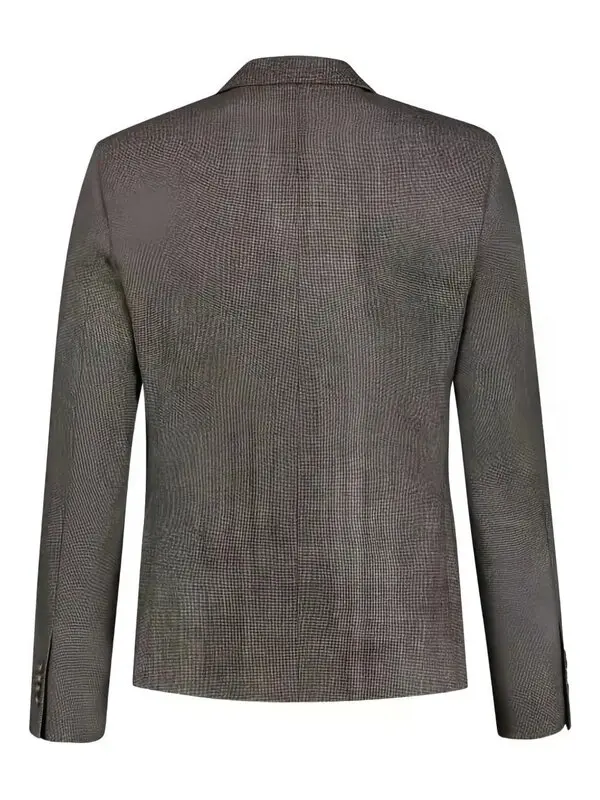 PAUL ZEIST Checked Single-breasted Blazer - Brown