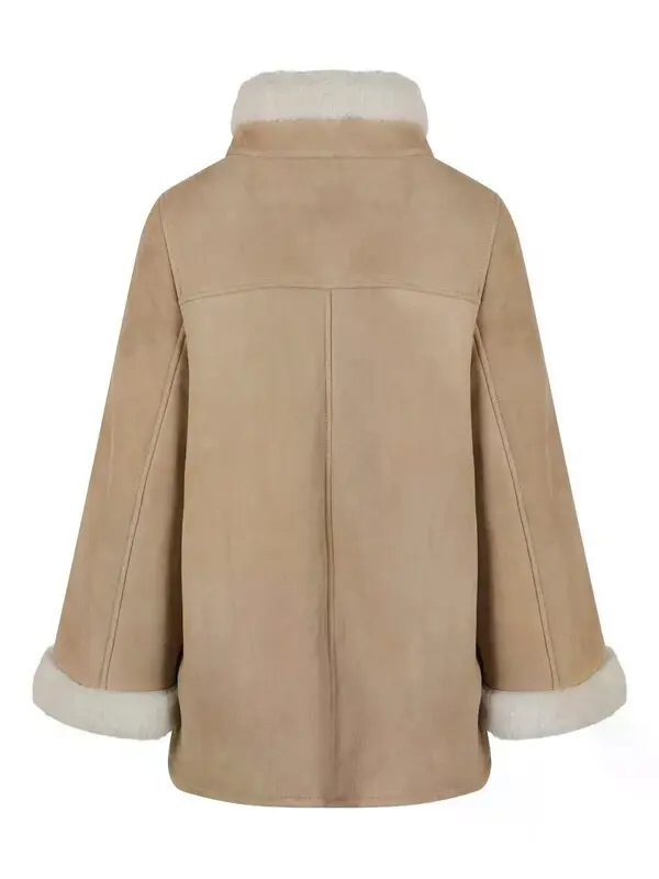 FAY Shearling-trim Coat - Neutrals