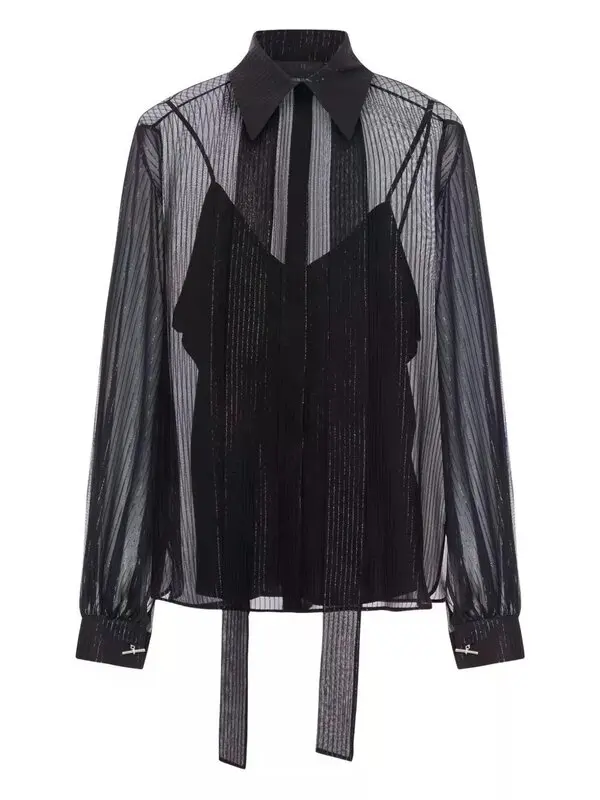 Max Mara Striped Silk Chiffon Shirt