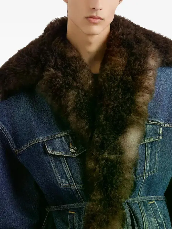 Dolce & Gabbana Fur-trimmed Denim Jacket