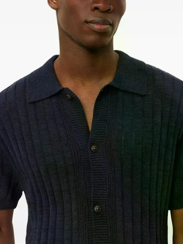 LES DEUX Ribbed Short-sleeve Cardigan