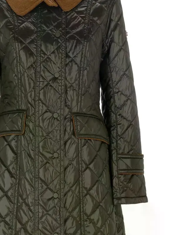 Peuterey Quilted Coat With Corduroy Collar