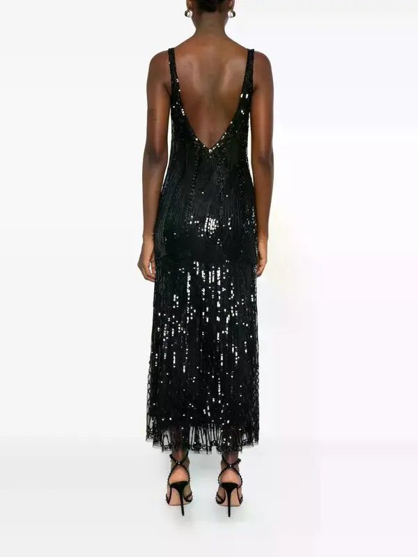 Alberta Ferretti Sequin-embellished V-neck Gown