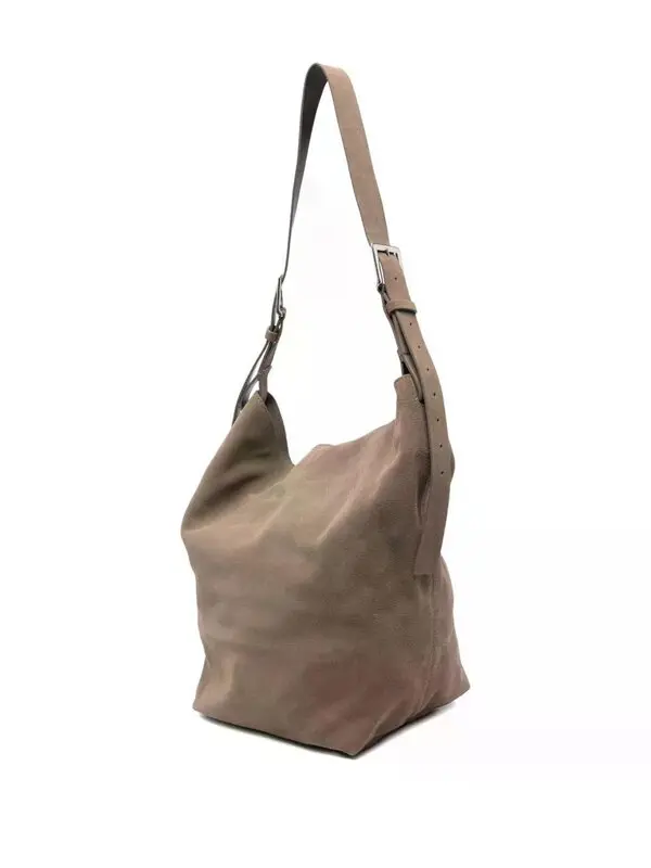 P.a.r.o.s.h Buckle-fastening Suede Shoulder Bag - Neutrals