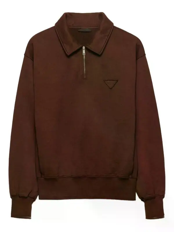 Prada Triangle-logo Half-zip Polo Shirt