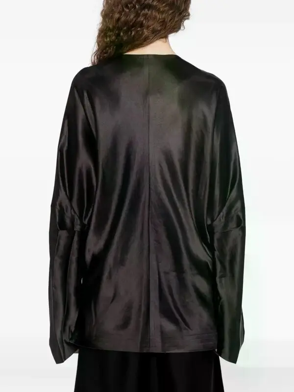 YEAREAST Crew Neck Blouse With Front Fastening