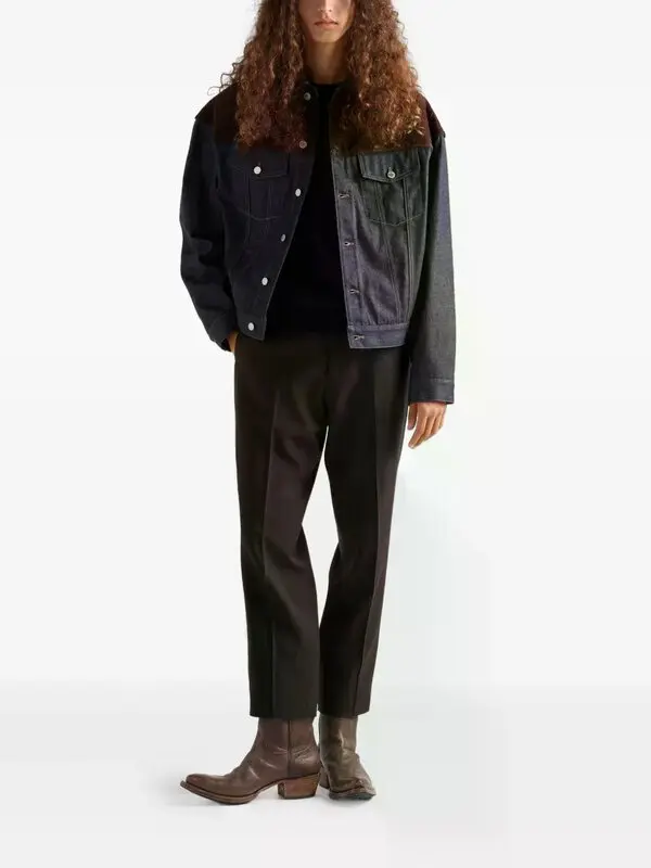 Prada Suede-panel Denim Jacket