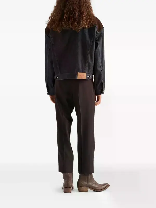 Prada Suede-panel Denim Jacket