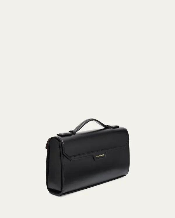 ANYA HINDMARCH Mortimer Boxy Leather Clutch Bag - Black