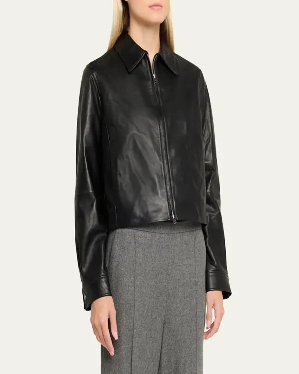 Vince Cropped Faux Leather Jacket