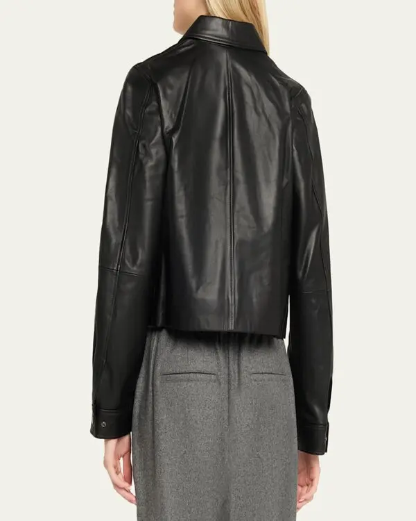 Vince Cropped Faux Leather Jacket